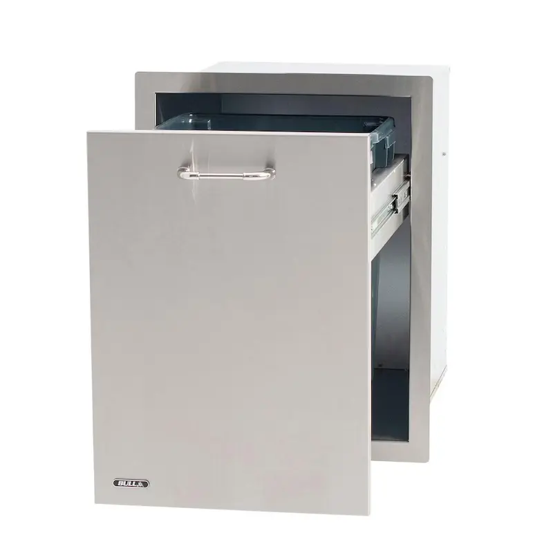 Bull Grills 30-Inch Stainless Steel Double Trash/Recycle Drawer - 56935